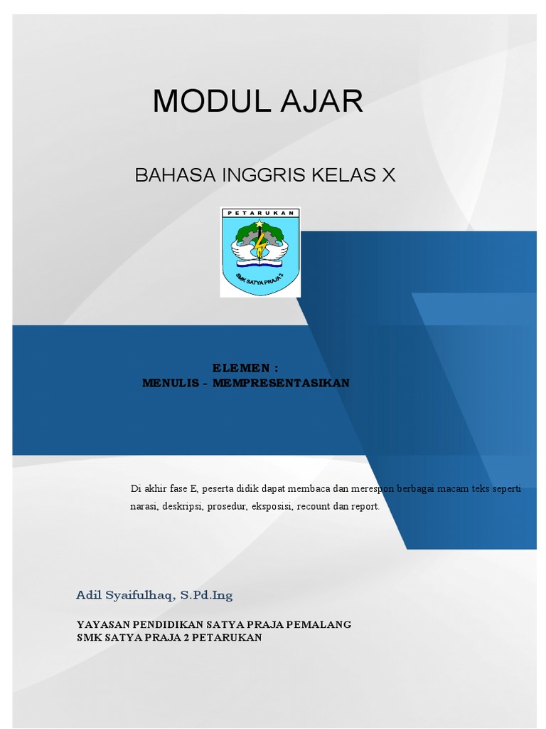 Modul Ajar Inggris X 5-6 Descriptive Text | PDF