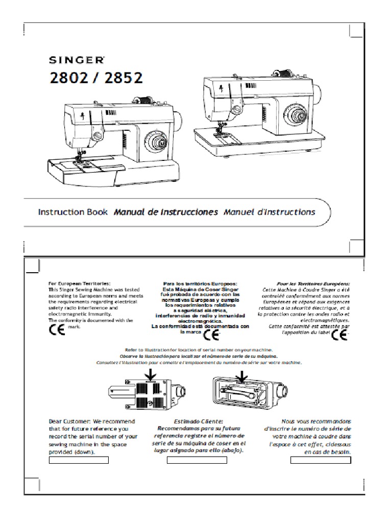 Manual Singer 2852 | PDF