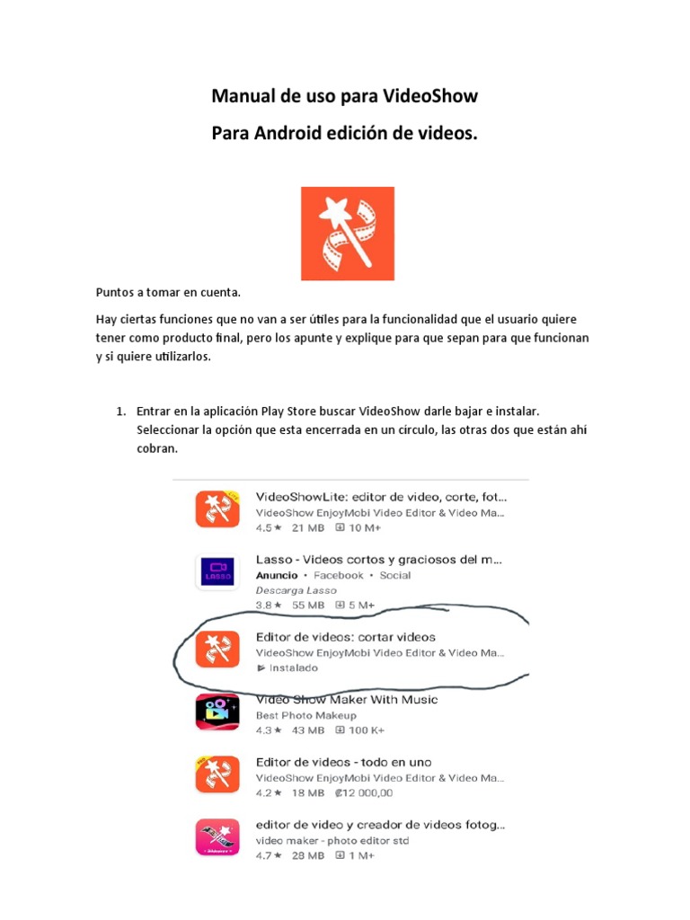 Manual para VideoShow | PDF