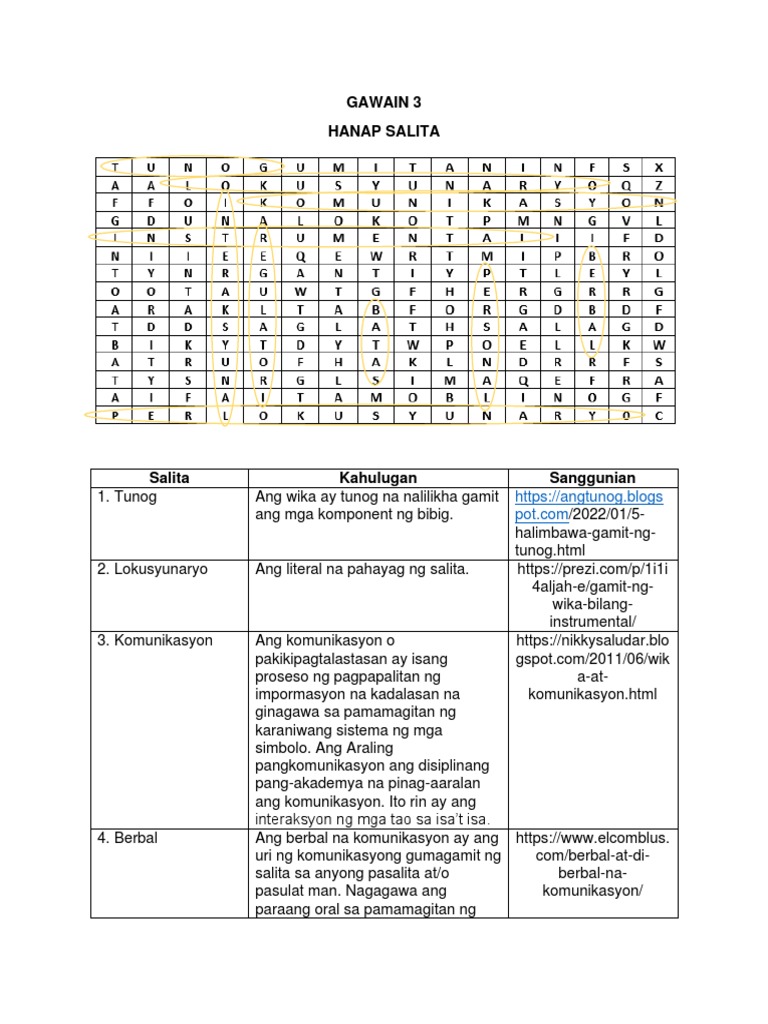 HANAP SALITA | PDF