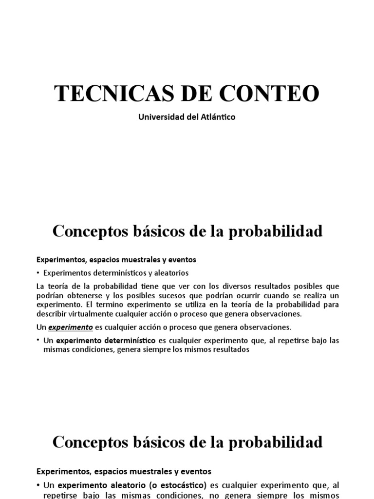 Tecnicas de Conteo | PDF | Probabilidad | Matemáticas