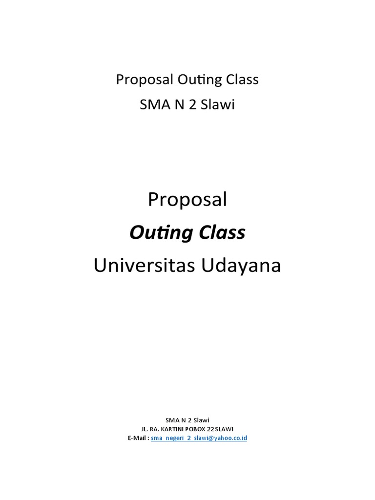 Proposal Kegiatan Outing Class | PDF