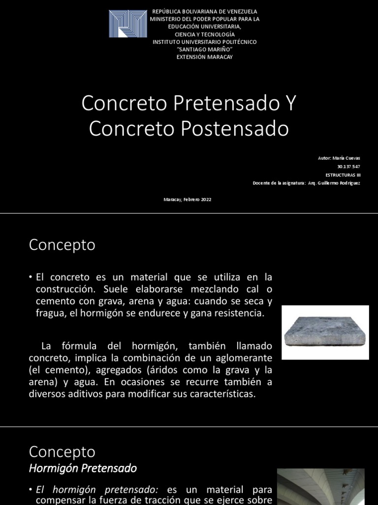 Concreto Pretensado Y Concreto Postensado Maria Cuevas Pdf