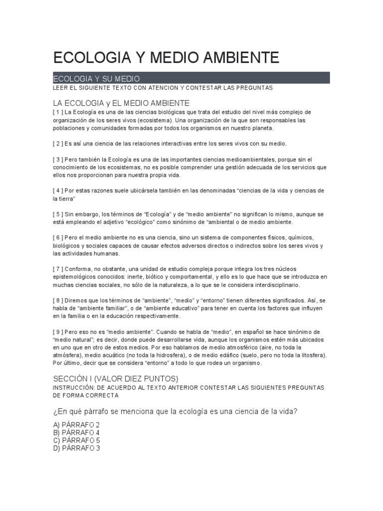 Ecología y Medio Ambiente: Conceptos Clave | PDF | Entorno natural ...