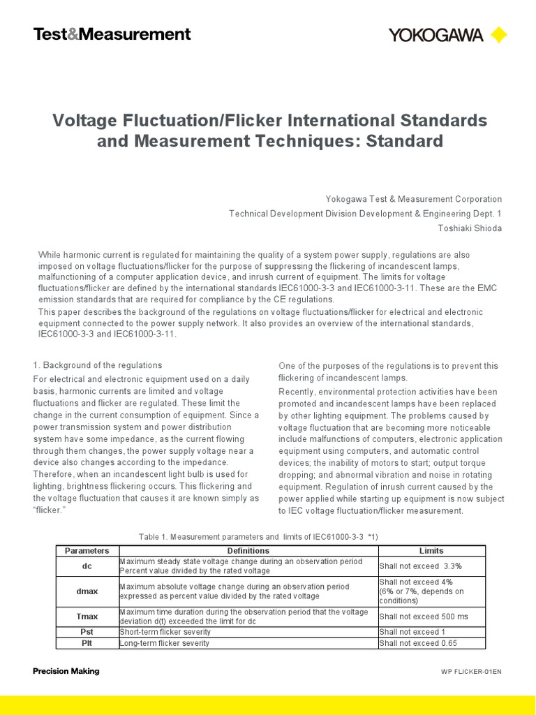 Voltage Fluctuation and Flicker Standards | PDF | Power Supply ...