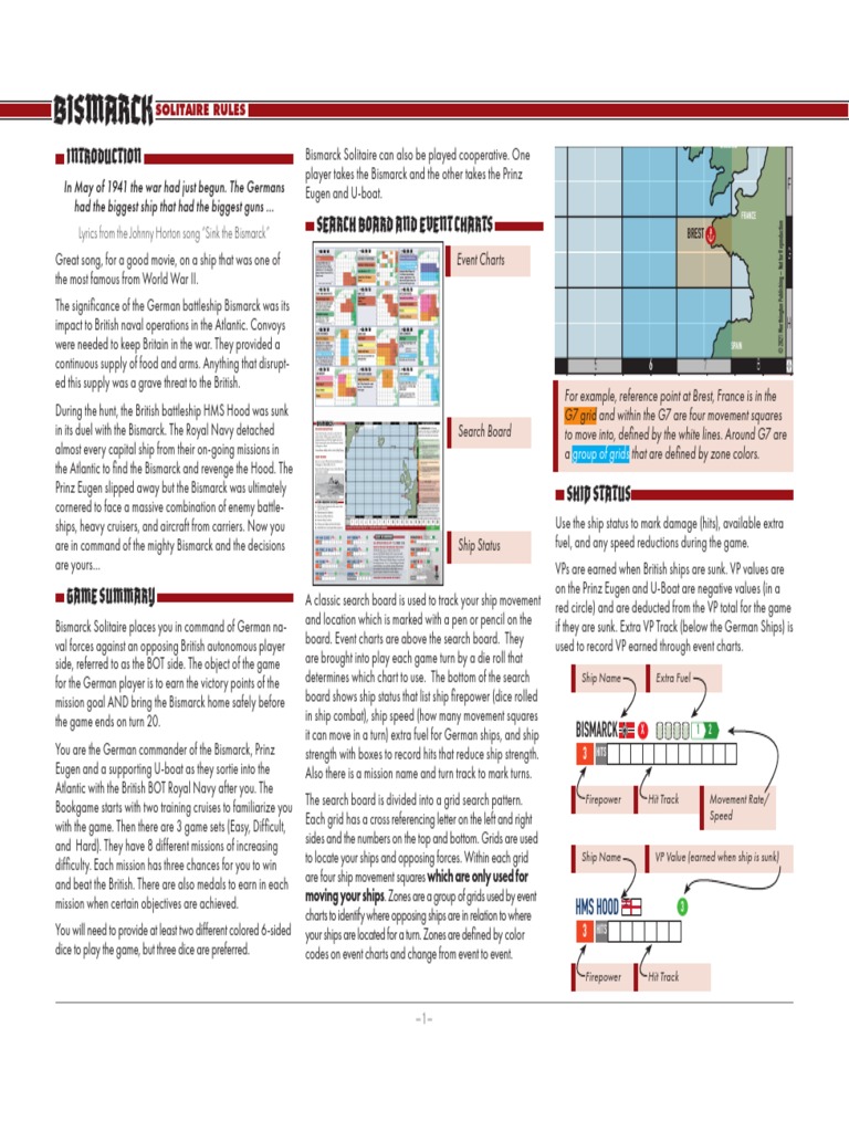 Bismarck Solitaire BOOKGAME Rules | PDF
