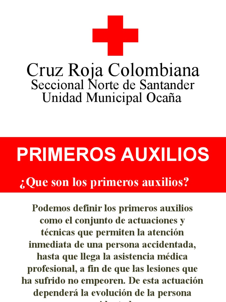 Diapositivas Primeros Auxilios | PDF | Reanimación cardiopulmonar | Especialidades Medicas