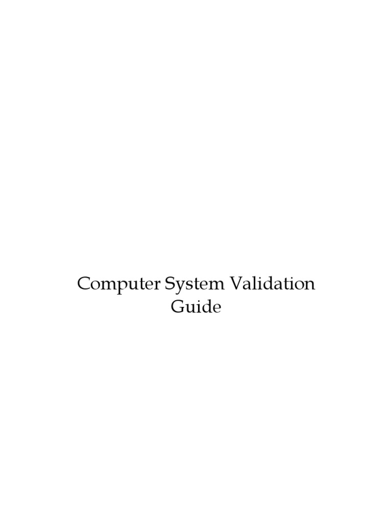 Computer Sytems Validation | PDF | Verification And Validation | Software