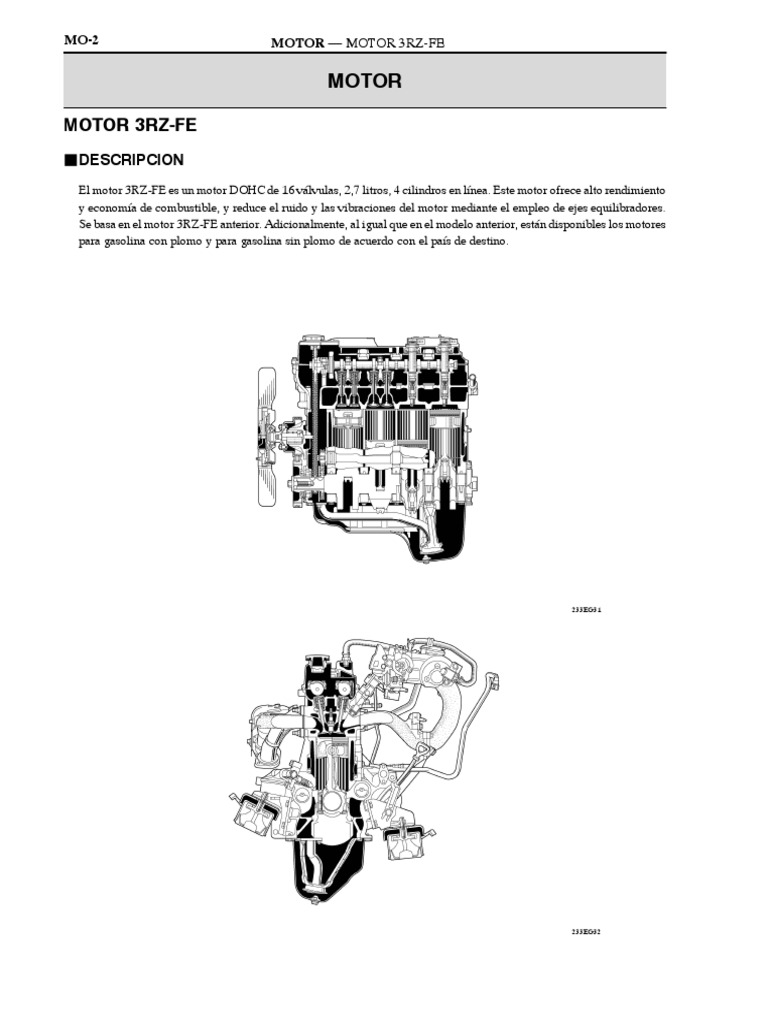 Motor 3Rz-Fe | PDF | Partes de vehículo | Vehículos