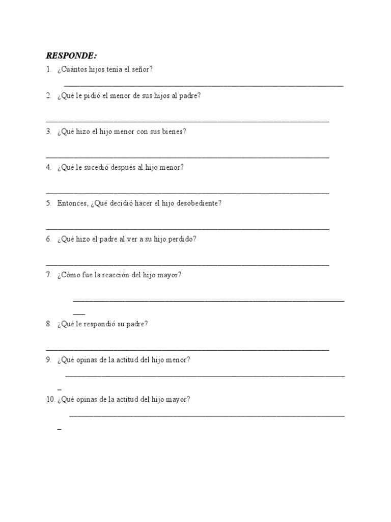 PREGUNTAS-El Hijo Pródigo | PDF | Crecimiento personal y profesional ...