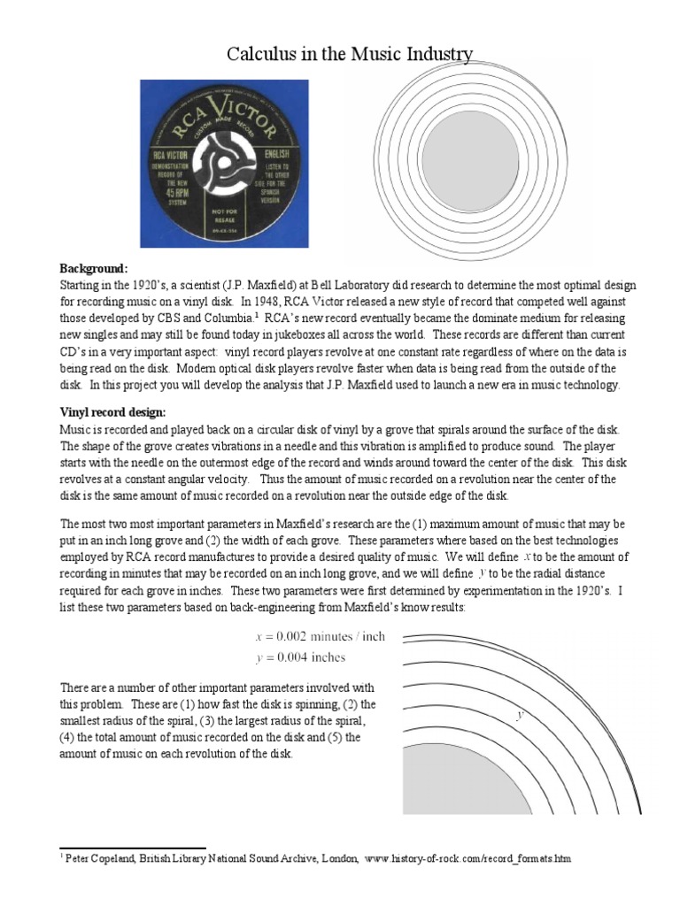 Calculus in The Music Industry: Background | PDF | Disk Storage | Mechanics