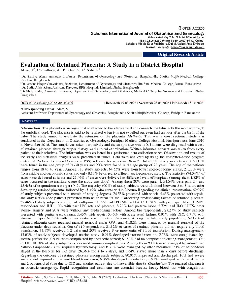 Retensio Plasenta 1 | PDF | Childbirth | Clinical Medicine