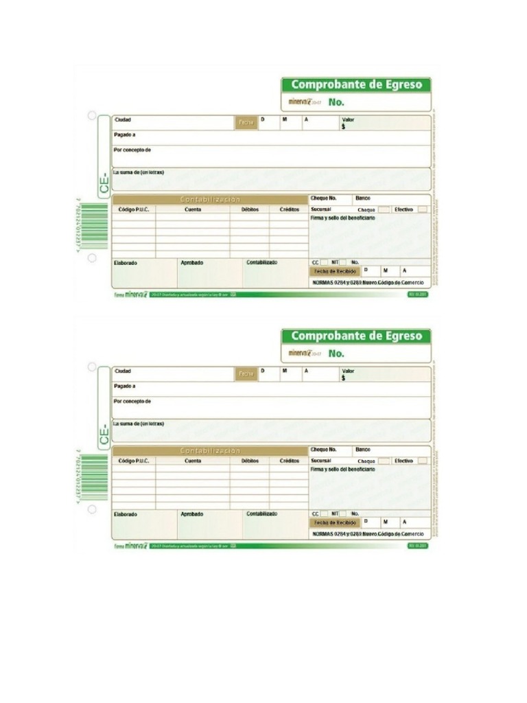 Comprobante de Egreso | PDF