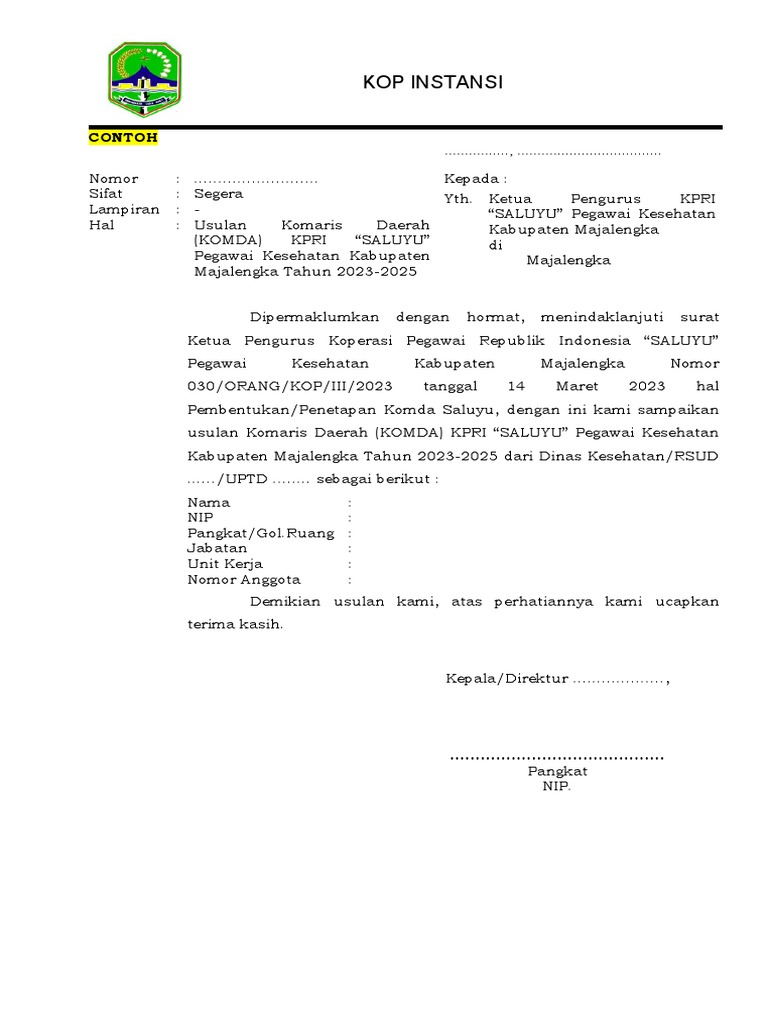 Contoh Surat Usulan | PDF