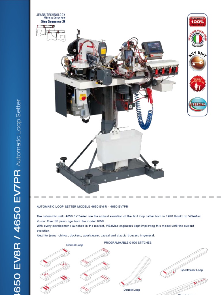 Automatic Loop Setter Models 4650 EV8R - 4650 EV7PR: Technical Features ...