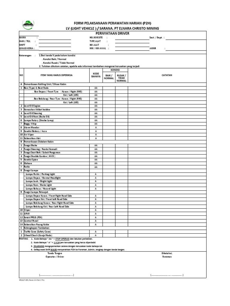 FORM P2H EXCEL XLSX | PDF