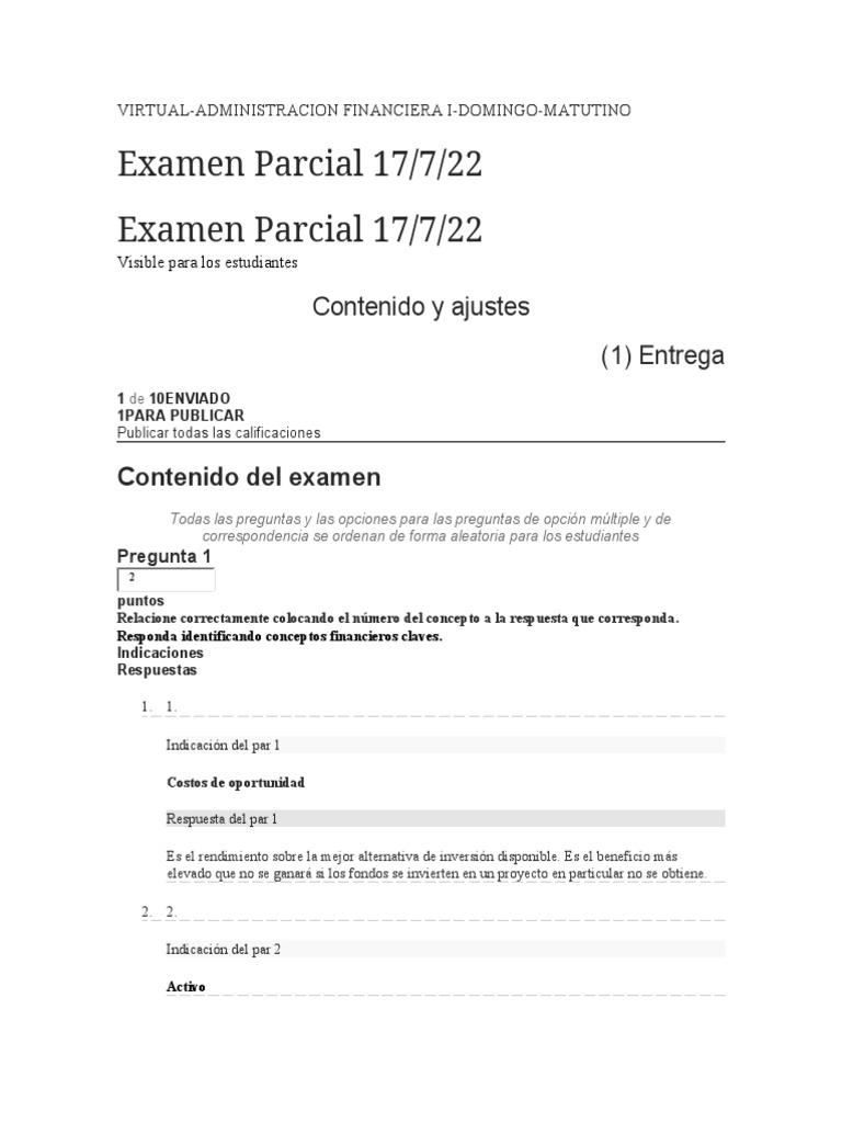 Examen Parcial Admin Fimanc I | PDF