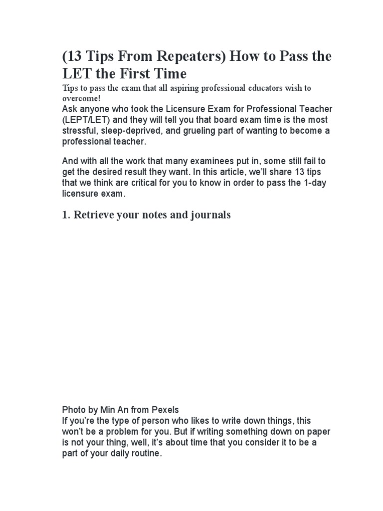 13 Tips From Repeaters | PDF