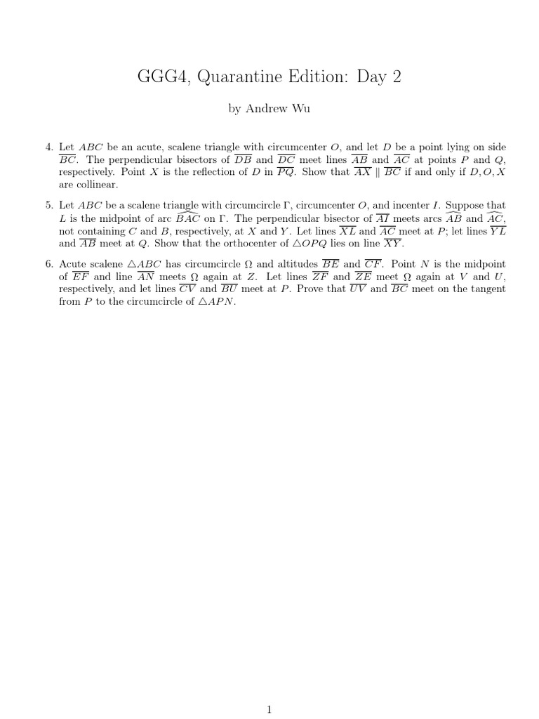 Mock Olympiad Geometry Contest 4 Day 2 | PDF
