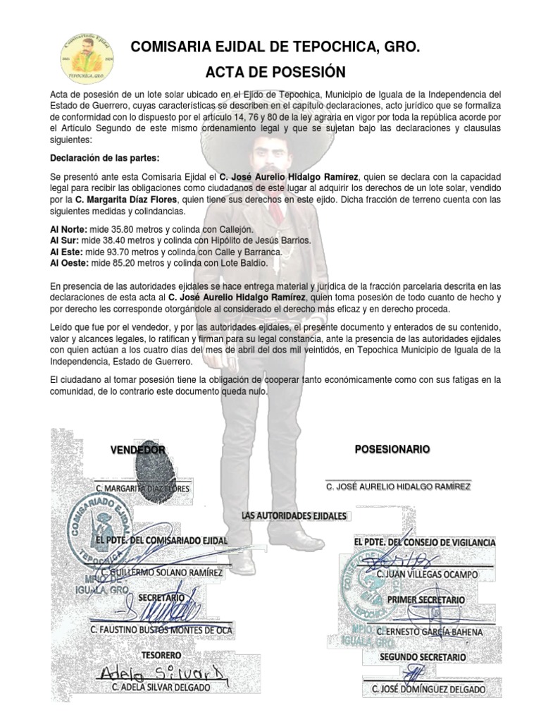 Acta de Posesión | PDF