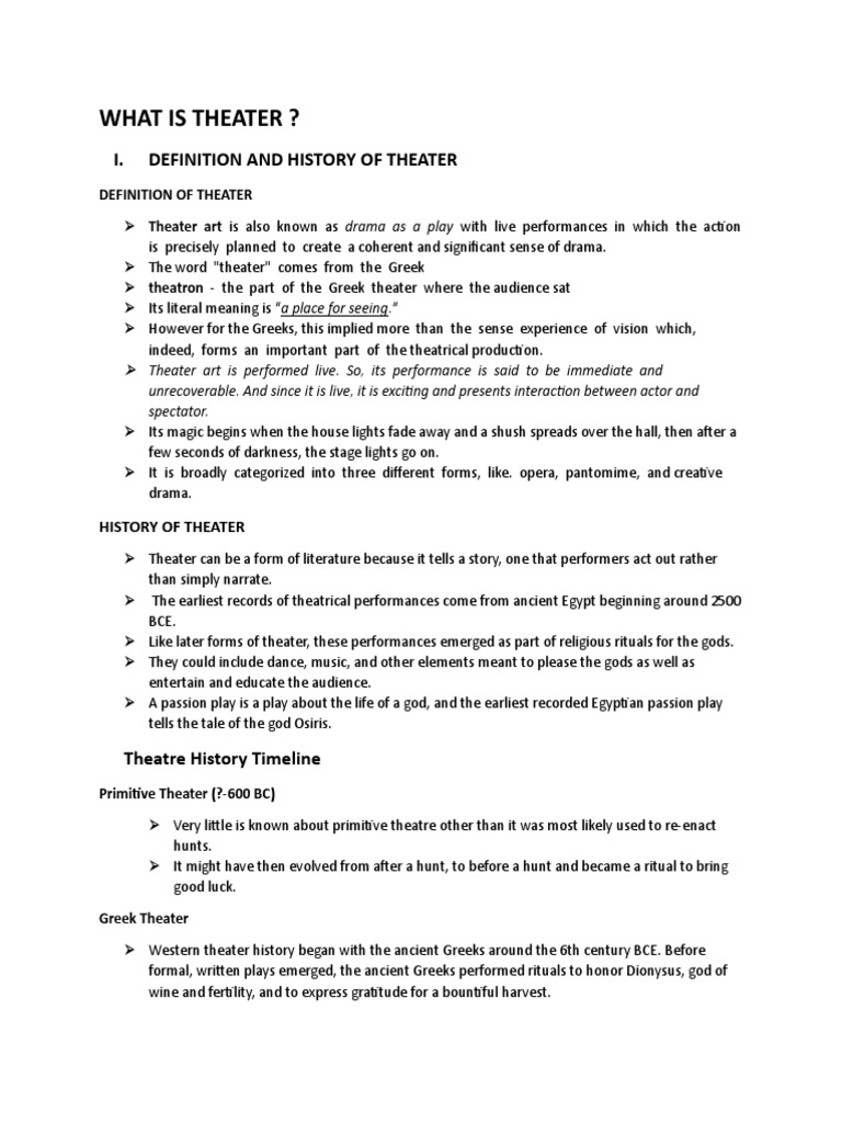 Understanding Theater: Definition & History | PDF | Theatre | Tragedy