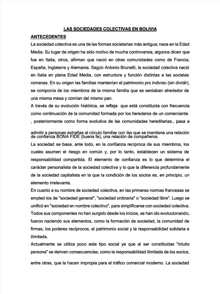 Sociedades Colectivas | PDF | Sociedad General | Sociedad de responsabilidad limitada