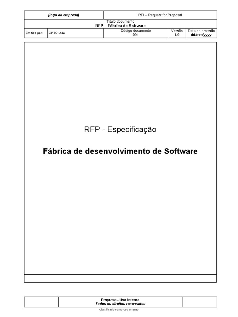 (MODELO) RFP-Request For Proposal | PDF | Business | Informática