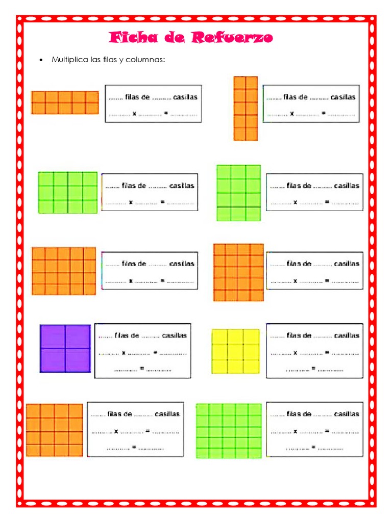 Multiplicación en Filas y Columnas para Niños | PDF | Métodos y ...
