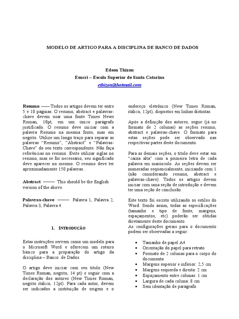 MODELO DE ARTIGO 2 COLUNAS | PDF