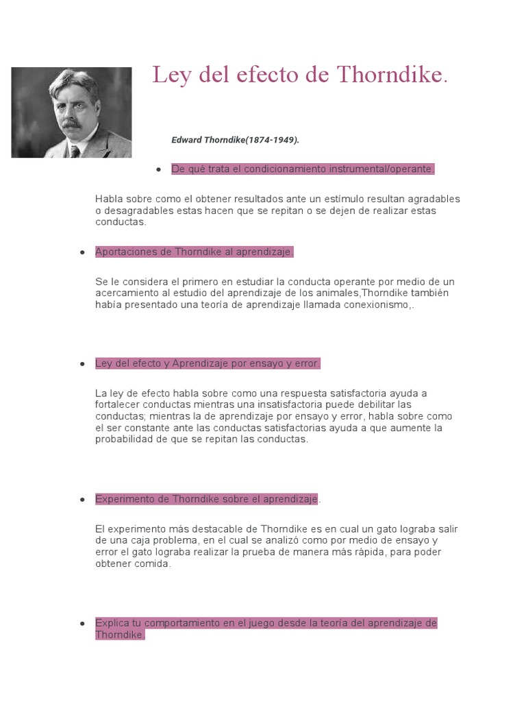 Teoría de Thorndike | PDF
