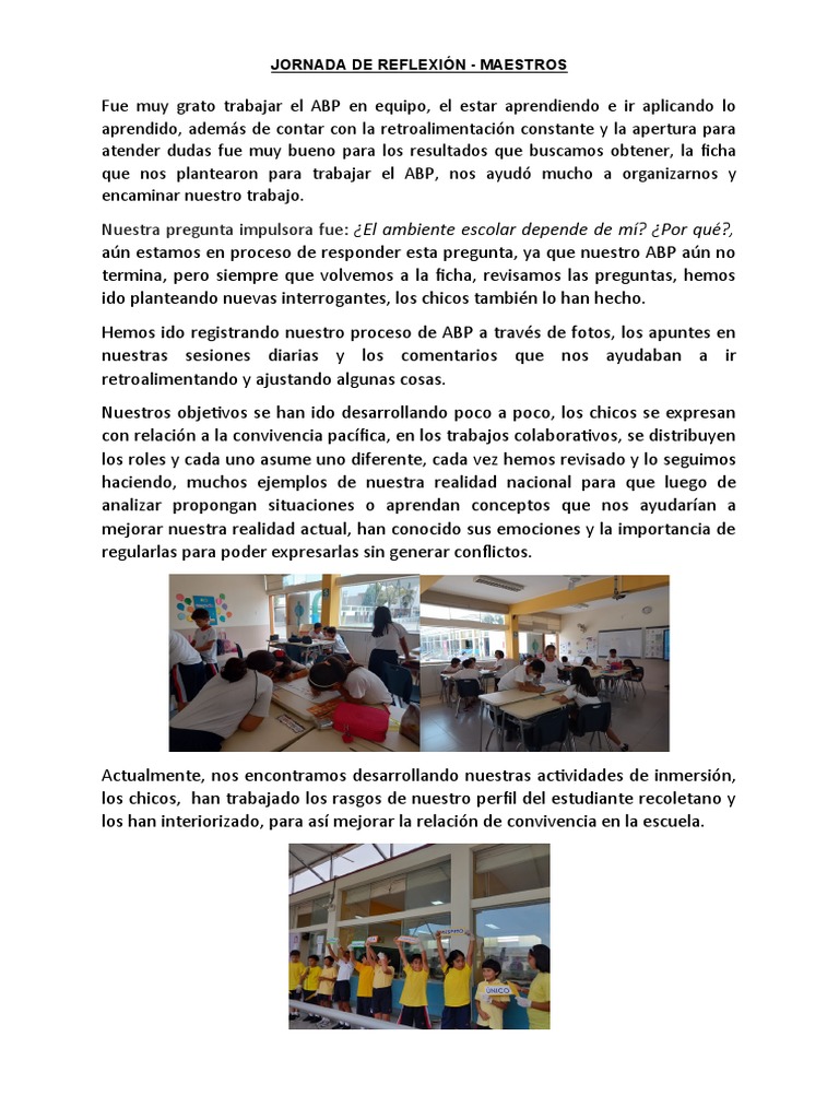 Jornada de Reflexión Maestros y Estudiantes | PDF | Aprendizaje | Cognición