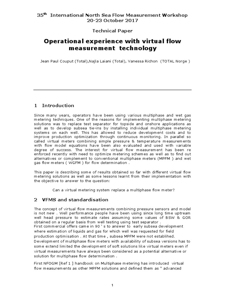 Virtual Flow Measurement Systems Overview | PDF | Flow Measurement ...
