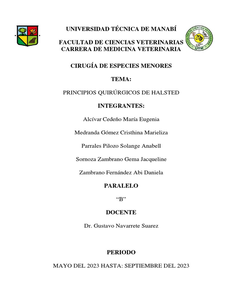 Principios Quirúrgicos de Halsted | PDF | Cirugía | Esterilización ...