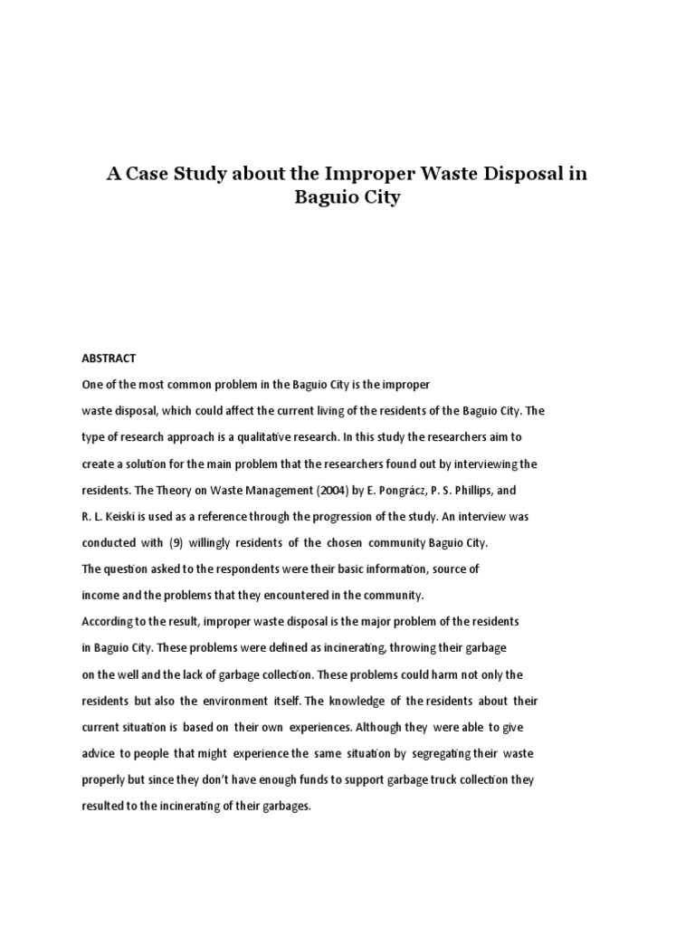 A Case Study Garbage | PDF | Waste Management | Compost