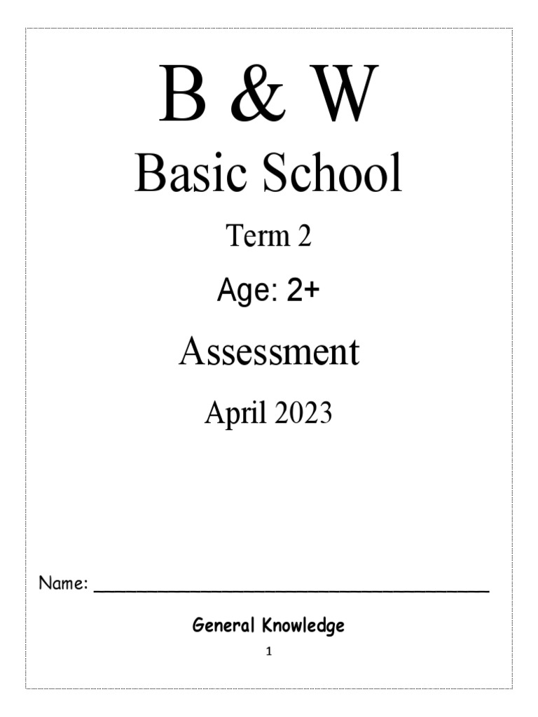 B&W Basic School Assessment | PDF