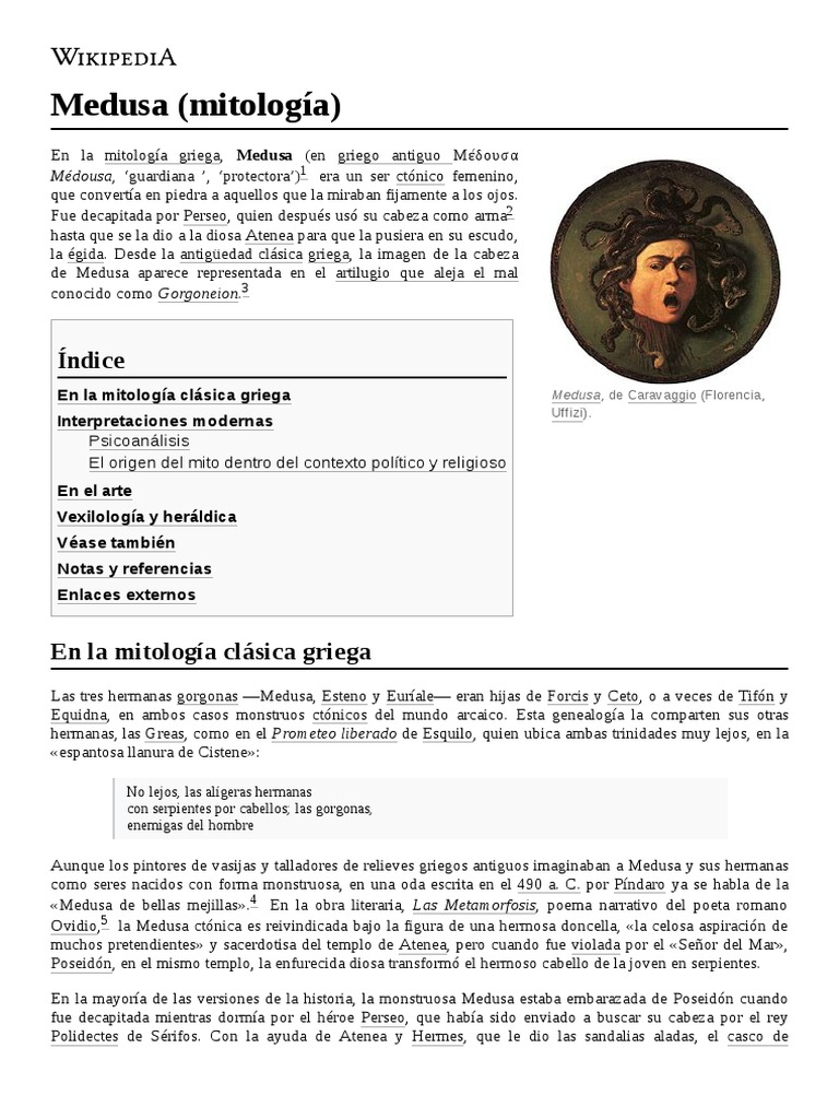 Medusa (Mitología) | PDF | Medusa | Mitología griega