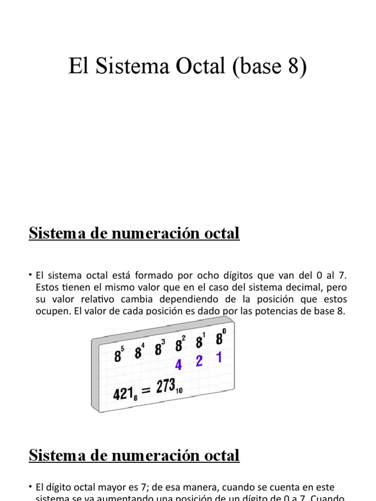 8 El Sistema Octal (Base 8) | PDF