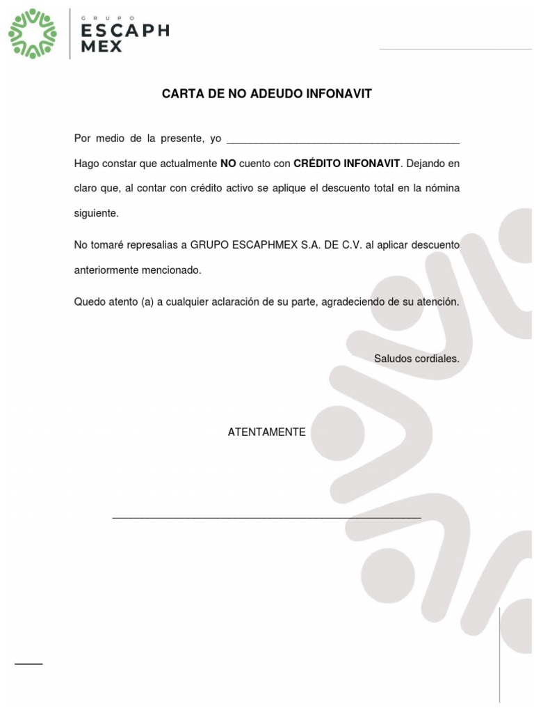 Carta de No Adeudo Infonavit | PDF
