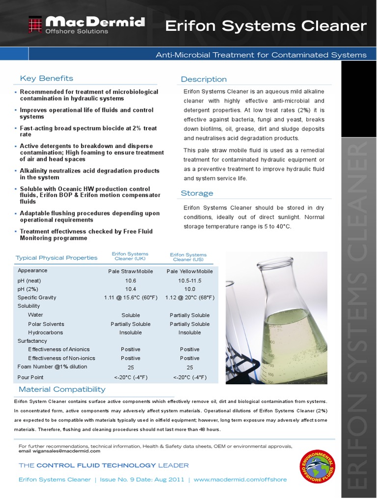 Erifon Systems Cleaner Overview | PDF | Solubility | Chemistry