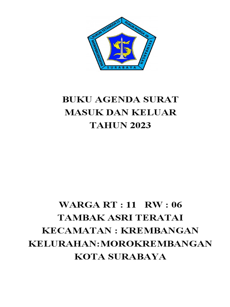 COVER BUKU AGENDA SURAT MASUK DAN KELUAR | PDF
