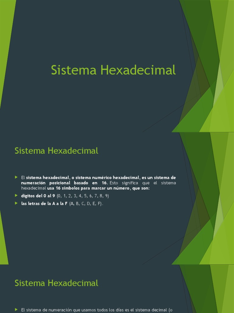 9 Sistema Hexadecimal | PDF | Decimal | Ingeniería Informática