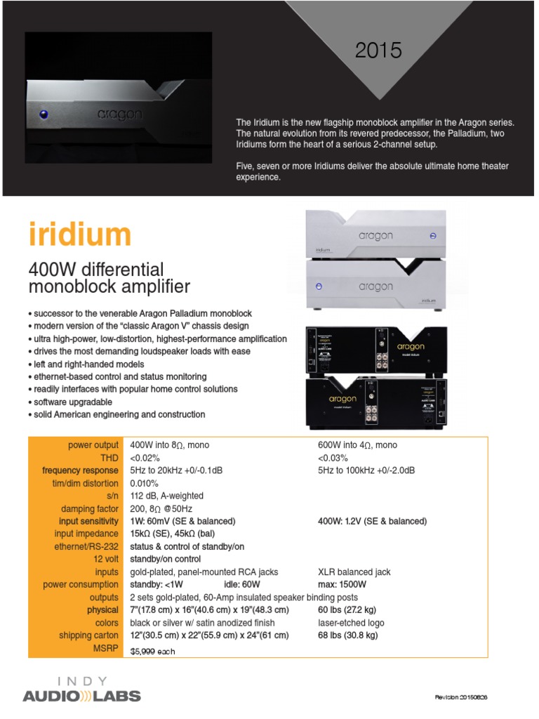 Aragon Iridium | PDF | Signal Processing | Analog Circuits