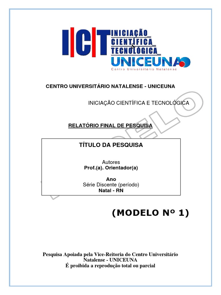 Normas Relatorio Final Ict | PDF | Abstract (resumo) | Método científico