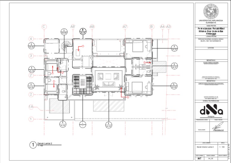 C B A4 A3 A7 A8' A8: 1 1 3 Perencanaan Rehabilitasi Wisma Dua ...