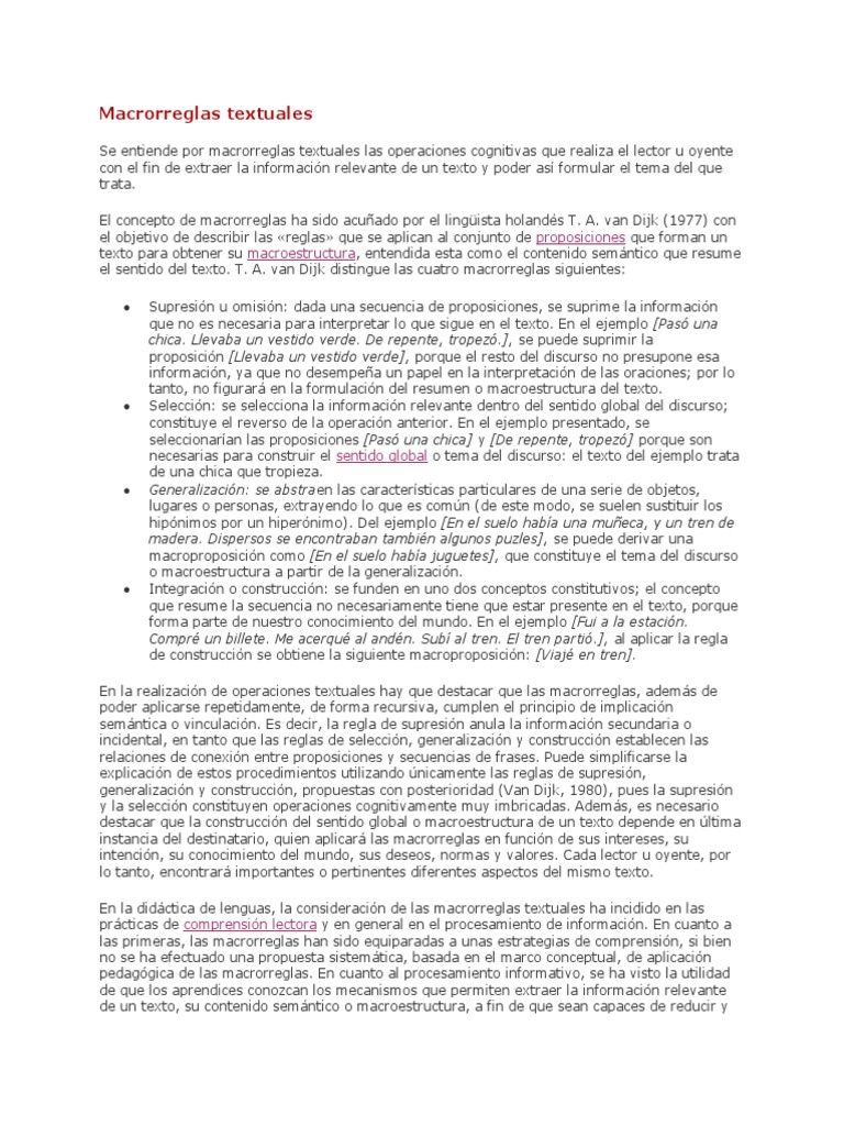 Macrorreglas Textuales CVC | Descargar gratis PDF | Comprensión lectora ...