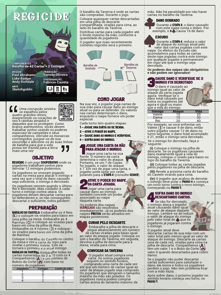 Regicide I Manual Regicide para Caixa de 216946 | PDF | Cartas de baralho