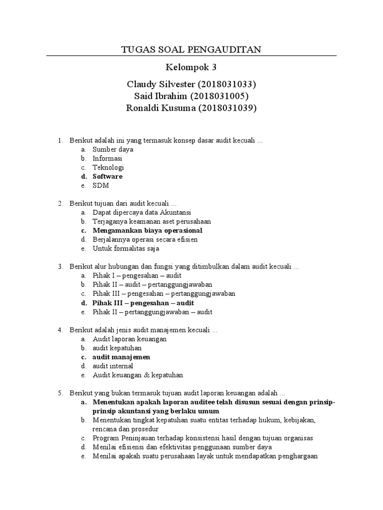 99 - Tugas Soal Pengauditan | PDF