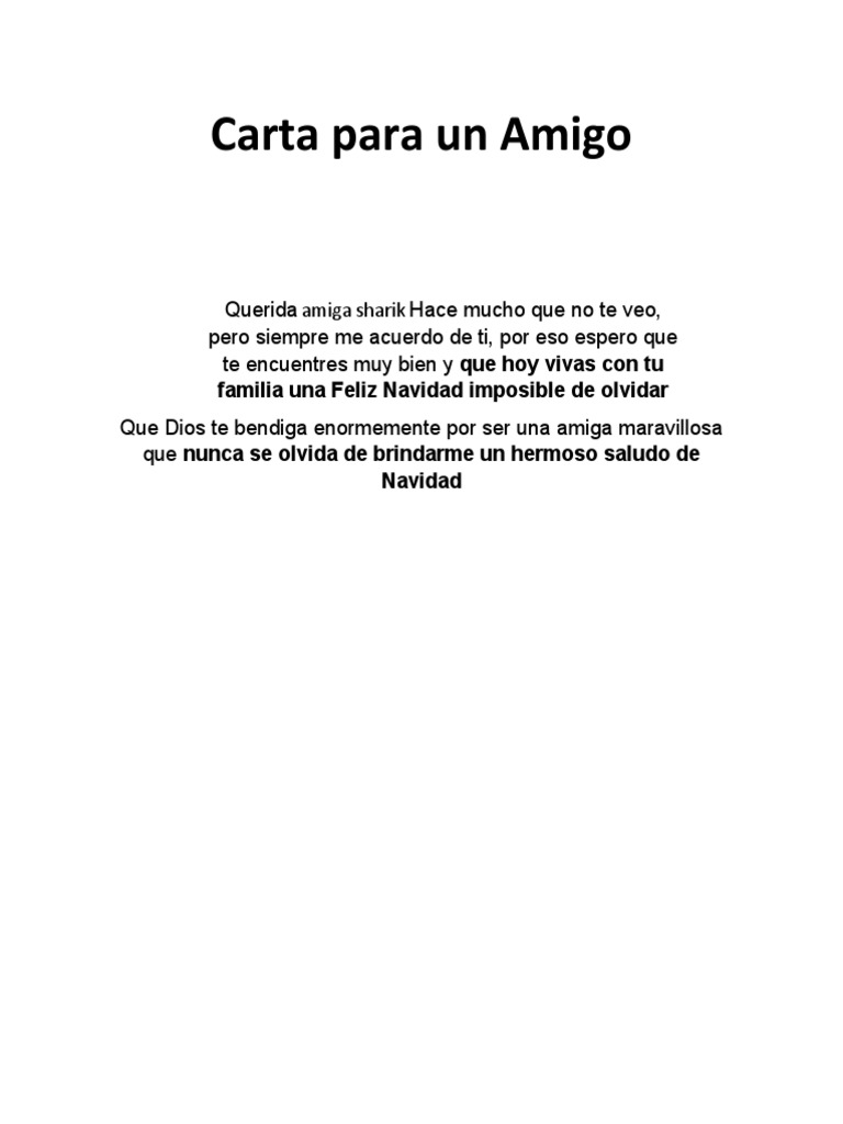 Carta para Un Amigo | PDF