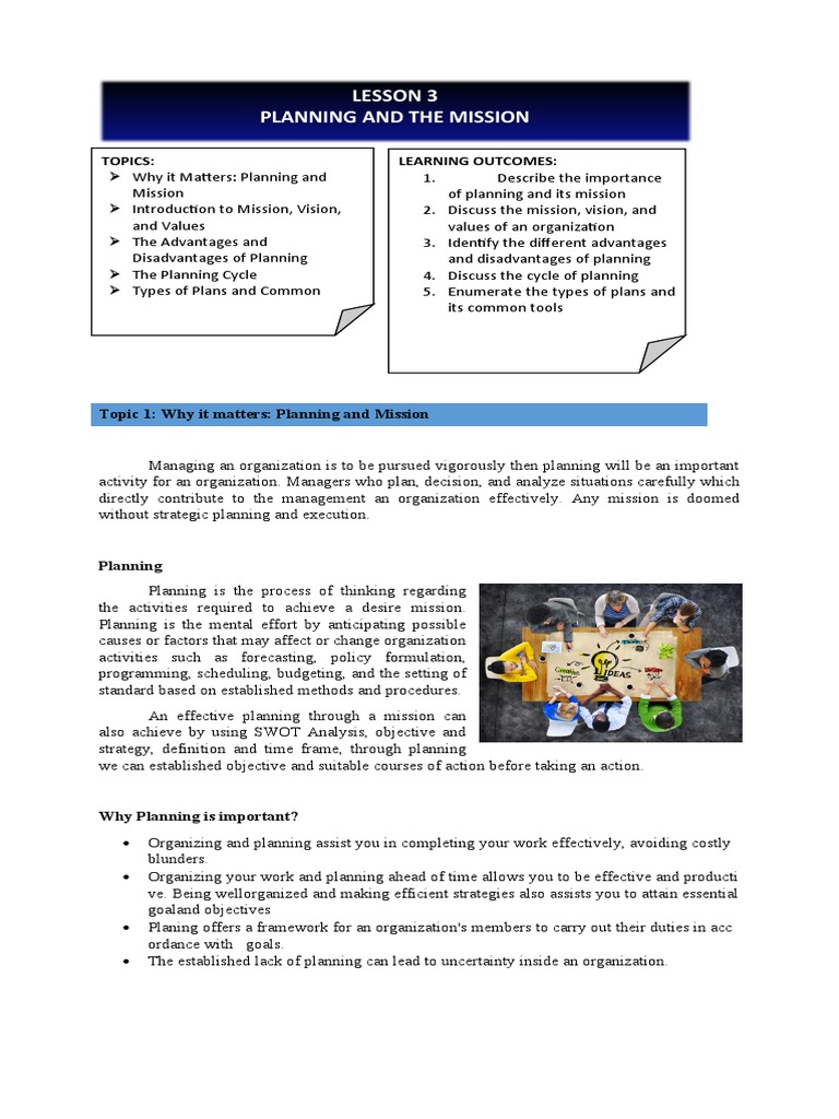 POM - Lesson 3 | PDF | Business | Self-Improvement