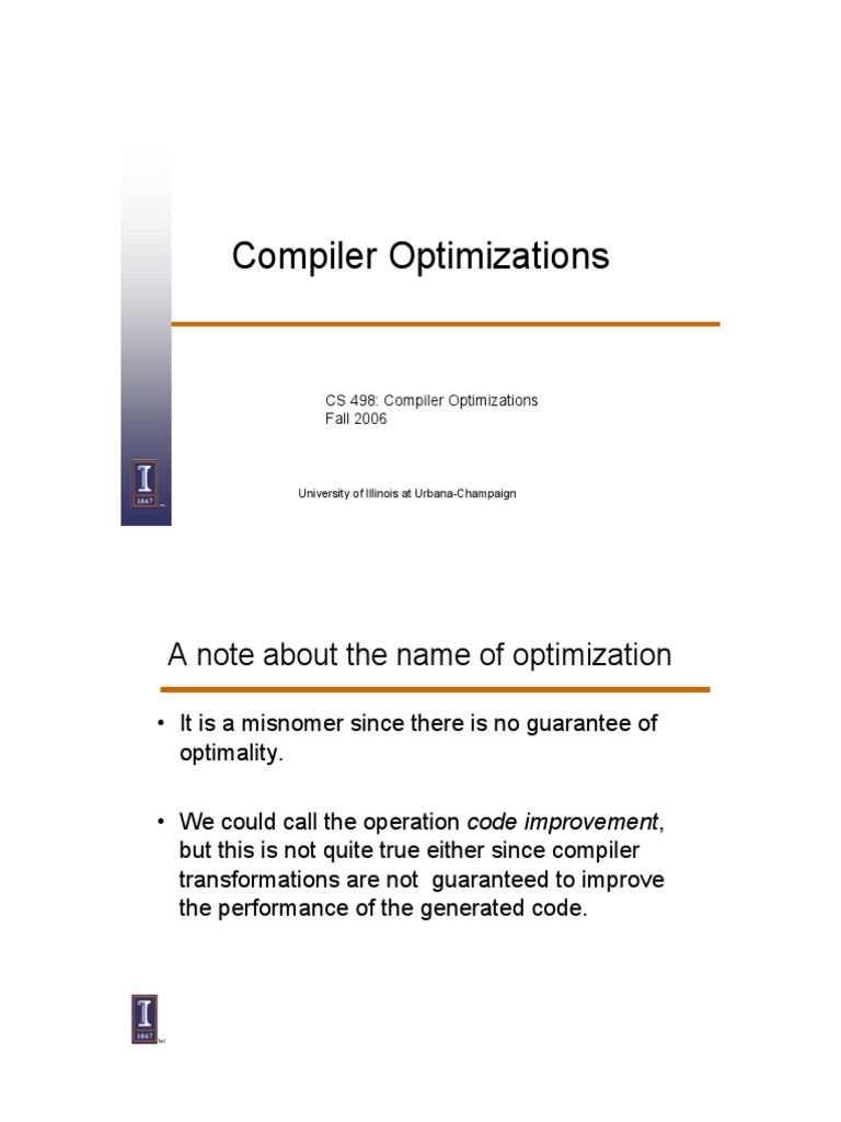 Compiler Optimizations1 | PDF | Program Optimization | Compiler